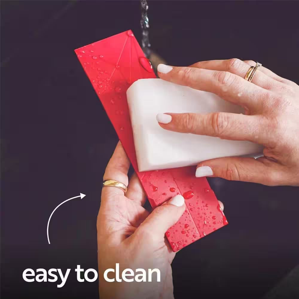 3 in 1 Red Polygon Flat Measuring Spoon Set 6 Different Sizes with Spo ...