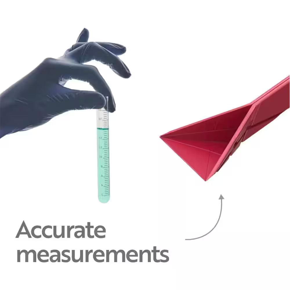 3 in 1 Red Polygon Flat Measuring Spoon Set 6 Different Sizes with Spo ...